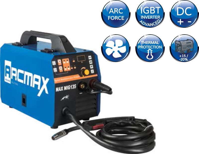 ARCMAX MAX MIG135 Ηλεκτροσυγκόλληση Inverter 220V 135A έως 6 ΑΤΟΚΕΣ ΔΟΣΕΙΣ